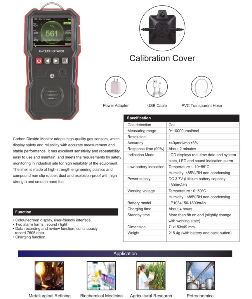 G-TECH CARBON DIOXIDE MONITOR GT 4000 - G-tech